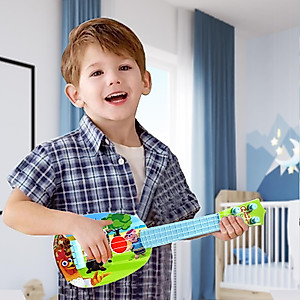 La Granja de Zenon 15" Inch Kids Ukulele Guitar Toys with 4 Strings Keep Tones,Kids Ukulele for Beginner,Mini Ukulele Guitar Musical Instruments Educational Learning Toys for Toddler 1-3 Year Old Kids