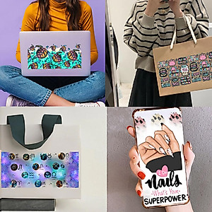 Myhiju UV DTF Cup Wrap Transfer Sticker for Glass Coffee Cups,5 Sheets of Mixed Style UV DTF Transfer Sticker for 16oz Libbey Glass Cups,DIY Waterproof Clear Film Rub on Transfers Stickers Decals.