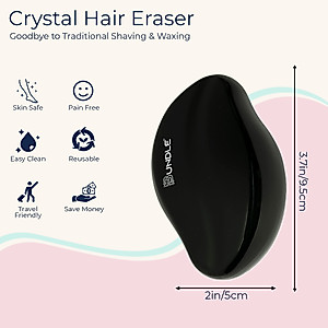 CRYSTAL HAIR ERASER MAGIC REMOVER DEVICE FOR WOMEN RAZOR SHAVELESS LEG HAIR REMOVAL PAINLESS BLACK