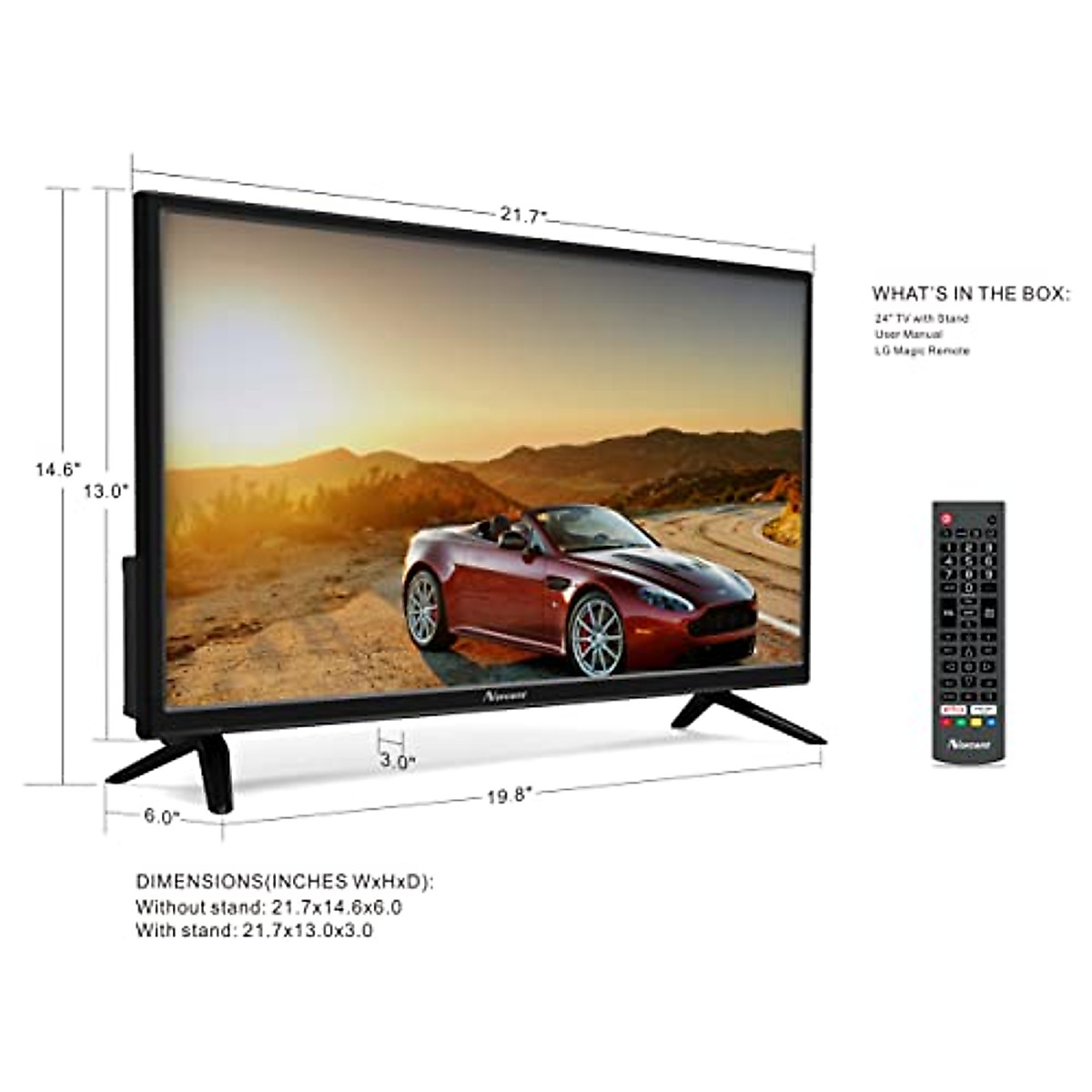 Amtone Norcent 24-Inch 720p HD LED Smart TV (N24H-S1) with Built-in HDMI, USB, High Resolution, Digital Noise Reduction WebOS System