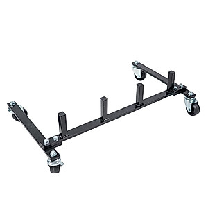 Yeeoy Car Dolly Rack, Hydraulic Trolley Jack Stand Organizer, Jack Stands Holder Storage Rack, 4-Dolly Capacity Black