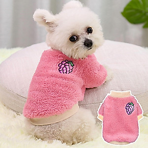 2 Pieces Puppy Sweater Dog Sweater for Small Girl Dogs Girl Dog Clothes Winter Warm Fleece Chihuahua Clothes Cute Style Dog Clothes Thick Pet Clothing (X-Small)