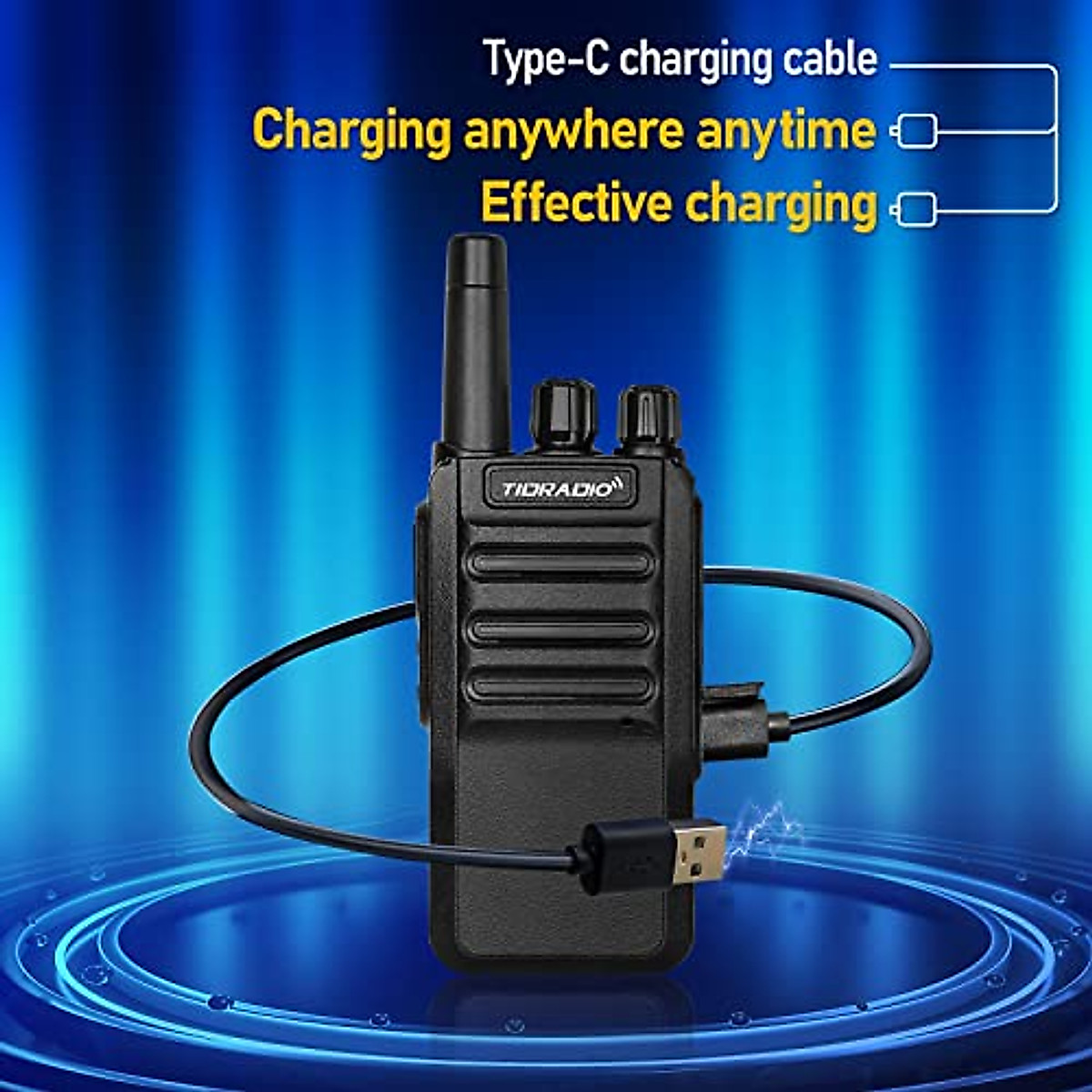 TIDRADIO TD-777Pro Walkie Talkies for Adults,2 Way Radios Walkie Talkies Long Range with earpiece and mic Set, Handfree, 2200mAh Battery and USB-C, for Restaurant School Church Business (10 Pack)