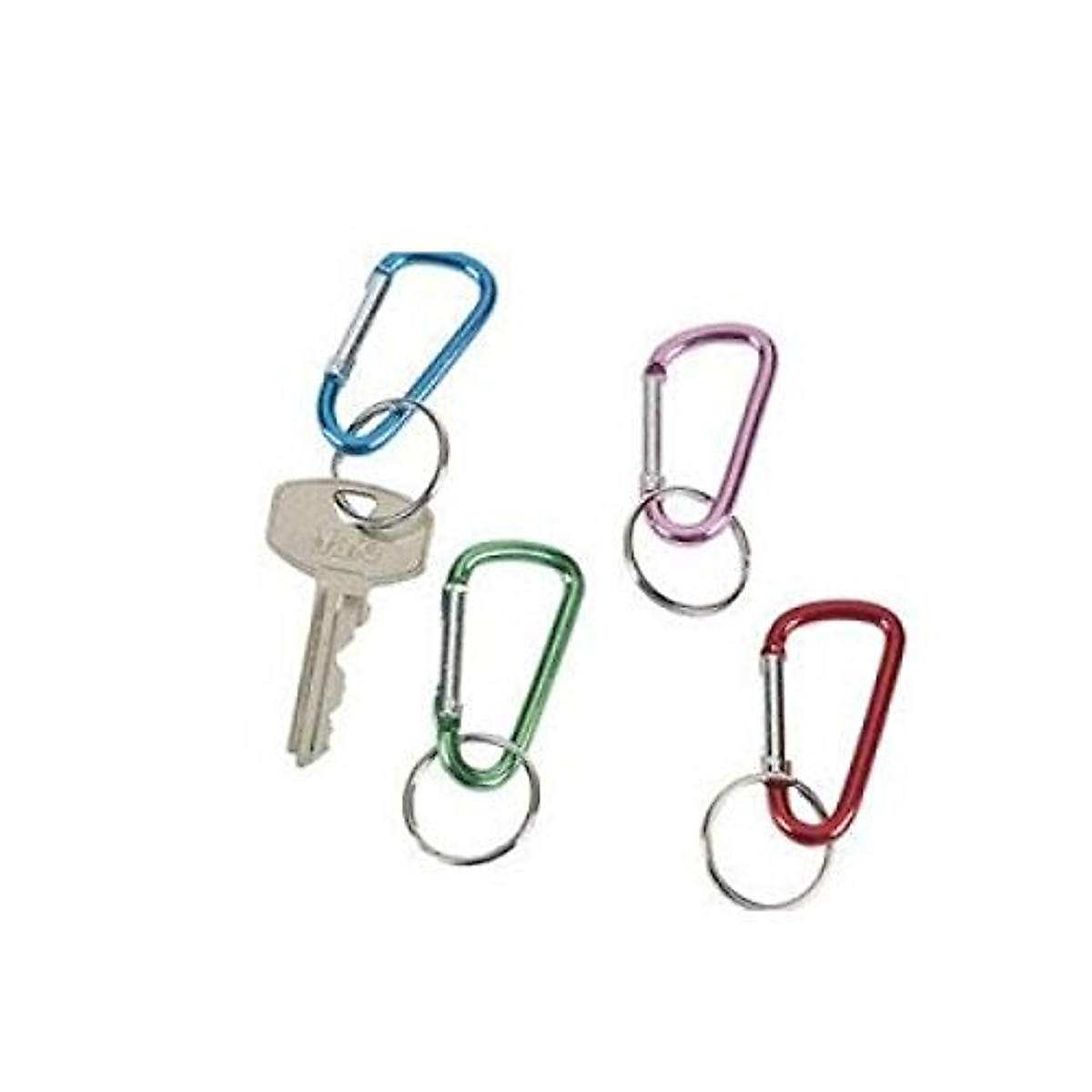 12pcs Colorful Carabiner Aluminum Screw Locking Spring Clip Hook Outdoor D Shaped Keychain Buckle for Camping, Hiking, Fishing(Random Color)