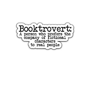 Miraki Booktrovert Definition Sticker, Book Lover Sticker, Book Club Sticker, Reading Sticker, Water Assitant Die-Cut Vinyl Bookish Decals for Laptop, Phone, Water Bottles, Kindle Sticker