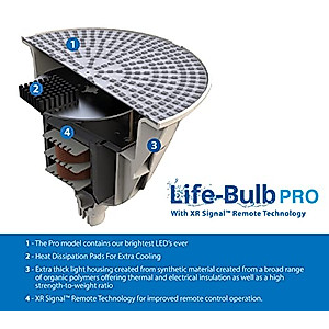 Life-Bulb Pro LED Color Pool Light Bulb with XR Signal™ Remote Technology for In Ground Pool | Lifetime Replacement Warranty | Fits Pentair, Hayward or Other Screw in Fixtures | 120V | 500W Equivalent