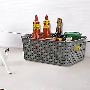 Idomy 6-Pack Plastic Storage Baskets/Bins, Rectangle