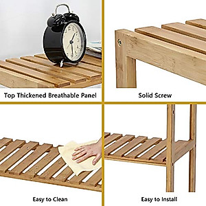 Kinsuite 5-Tier Bamboo Bathroom Shelf - Free Standing Storage Organizer Rack Multifunctional Utility Shelf Natural