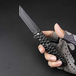 URiver Pocket Knife,Pocket Survival Knife,Pocket Knife for Camping Hiking,Aluminum Handle,Glass Breaker, With Pocket clip,Material