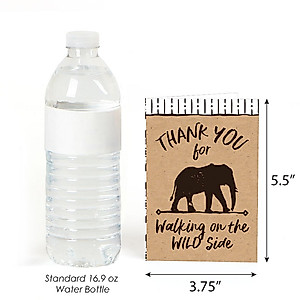 Big Dot of Happiness Wild Safari - African Jungle Adventure Birthday Party or Baby Shower Thank You Cards (8 count)