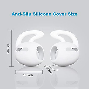 Acediar Two Pairs of AirPods Pro Ear Hooks Covers Fits for AirPods Pro Anti-Slip Ear Covers Accessories Running, Jogging, Cycling (White)