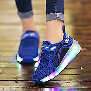 Nsasy Roller Shoes Girls Boys Wheels Sneakers Led Light up Sport shoes Roller Skates Best Gift