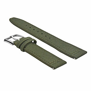 Ewatchparts 20MM CANVAS LEATHER WATCH BAND STRAP COMPATIBLE WITH IWC PILOT TOP GUN PORTUGUESE GREEN