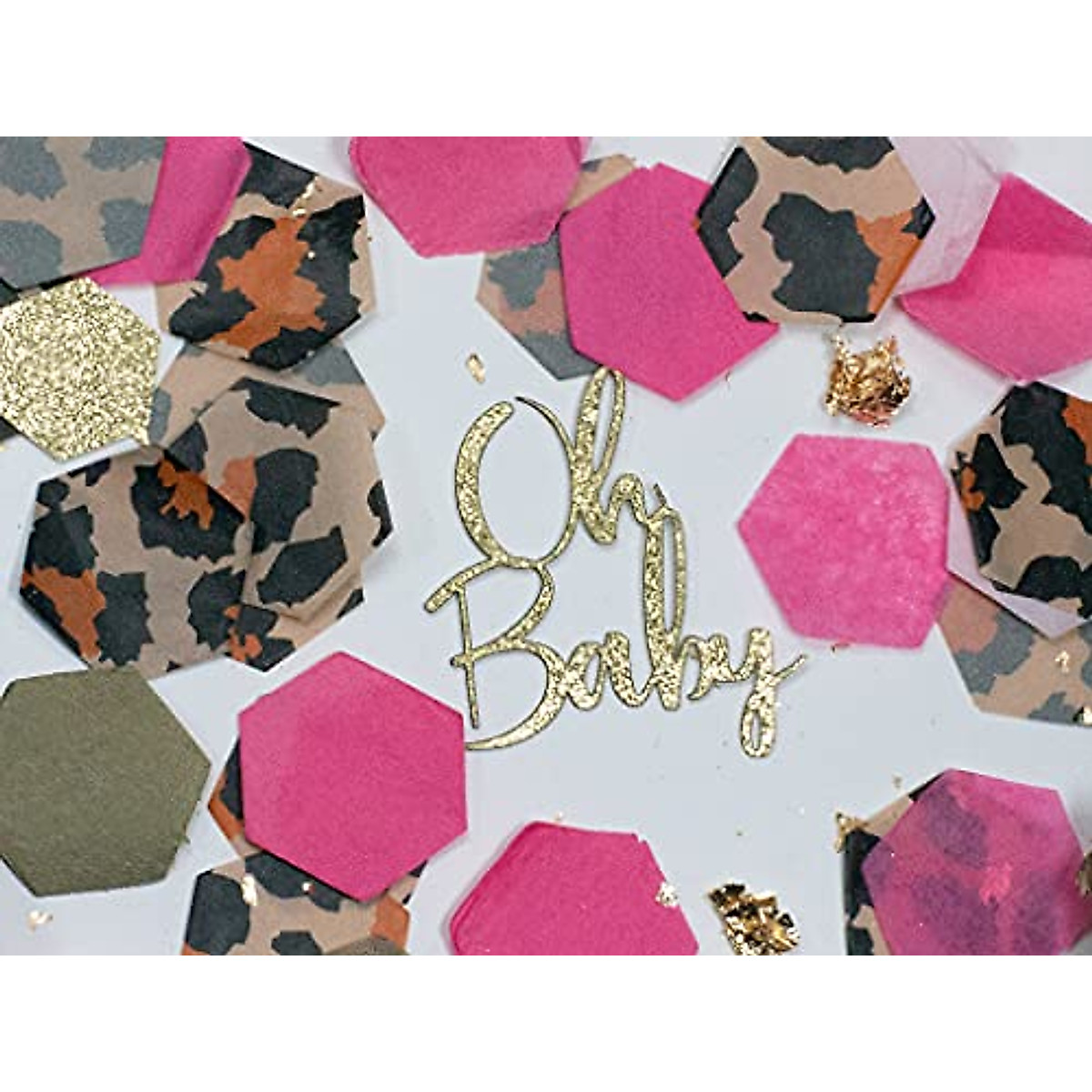 Pink Safari Baby Shower Decorations, Oh Baby Baby Shower Confetti, 540 pieces