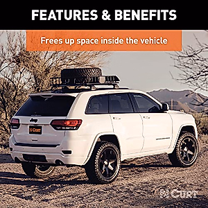 CURT 18115 Universal 42 x 37-Inch Black Steel Roof Rack Rooftop Cargo Carrier
