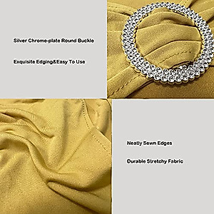 Maiangel Spandex Chair Sashes Bands 50PCS Stretch Chair Ties Bows with Buckle Slider for Wedding Party Banquet Decoration (Gold)