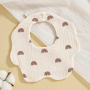 REBE & CO Baby bibs, muslin 6 layers, Organic 100% Cotton for Drooling, for boy and girl newborn, absorbents, unisex, boho