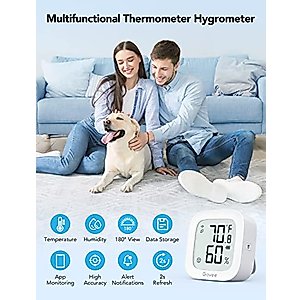 Govee WiFi Thermometer Hygrometer H5103, Indoor Bluetooth Temperature Humidity Sensor with Electronic Ink Display, App Notification Alert, Free Data Storage Export, Digital Remote Monitor for Bedroom