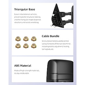 ANPART Towing Mirrors Fit for 2004-2014 For Ford For F-150 Pickup Truck Tow Mirrors With A Pair LH and RH Side Power Regulation with Heating Turn Signal Lamp Puddle Light