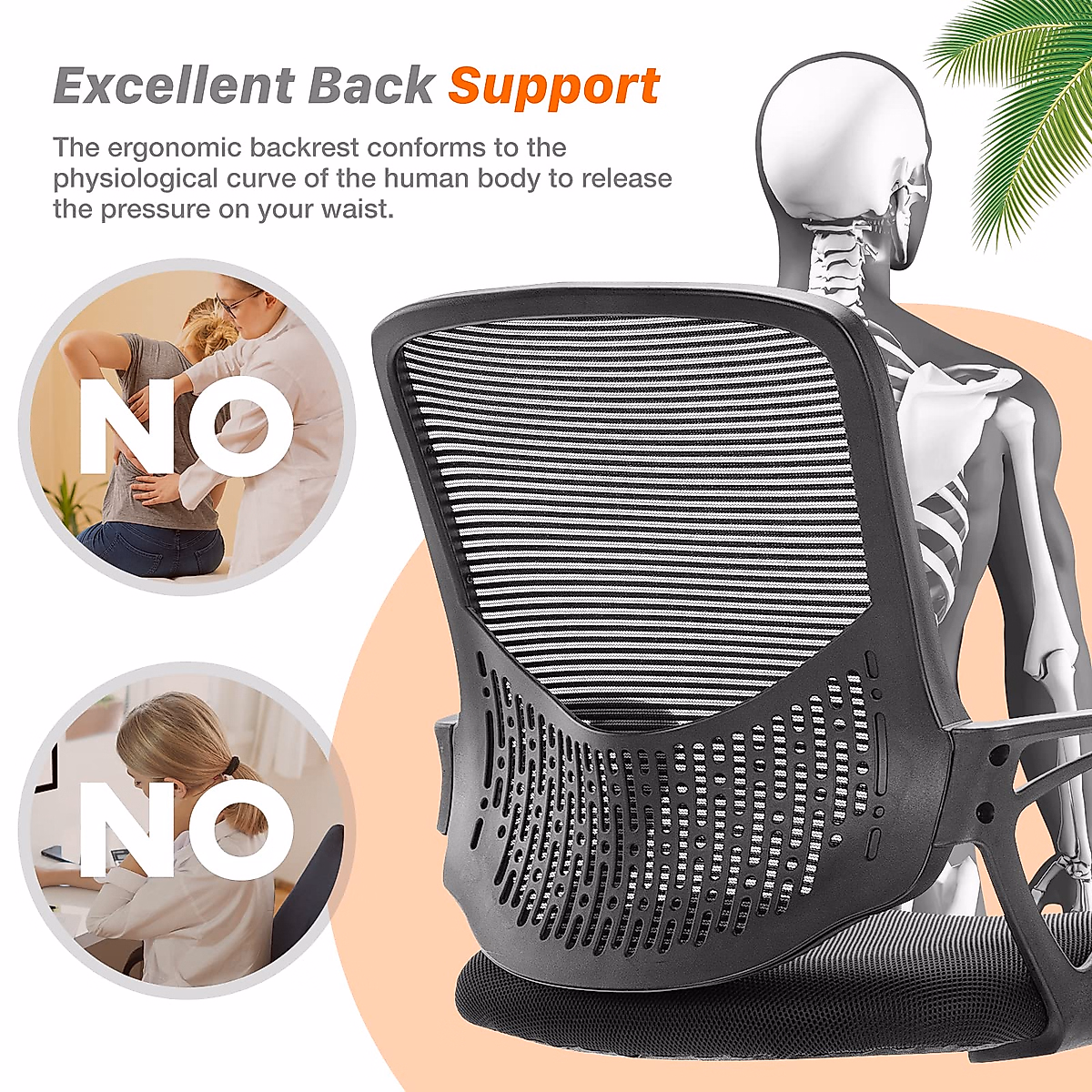 AFO Mid-Back Mesh Tall Drafting Stool Office Chairs with Armrest for Standing Desk Adjustable Foot Ring, Black