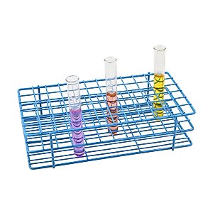 EISCO Blue Epoxy Coated Steel Wire Test Tube Rack, 72 Holes, Outer Diameter Permitted of Tubes 15-16mm or Less, 6x12 Format