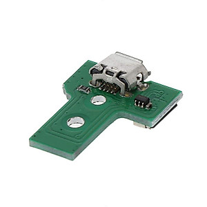 Replacement USB 12pin Charging Port Socket Triangle Board Charger PCB Board with 12pin Flex Ribbon Cable for PlayStation 4 JDS-030 PS4 Controller