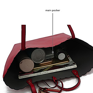 MKF Collection Tote & Pouch Bag for Women-Vegan Leather Designer Handbag -Shoulder Strap Messenger Purse 2Pcs set White Yellow