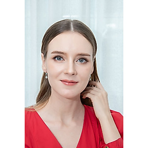 Sterling Silver Synthetic White Opal & White Topaz Fashion Teardrop Dangle Earrings