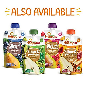Happy Tot Organics Fiber & Protein Soft-Baked Oat Bars Toddler Snack Apple & Spinach, 0.88 Ounce Bars, 5 Count Box (Pack of 6) (Packaging May Vary)