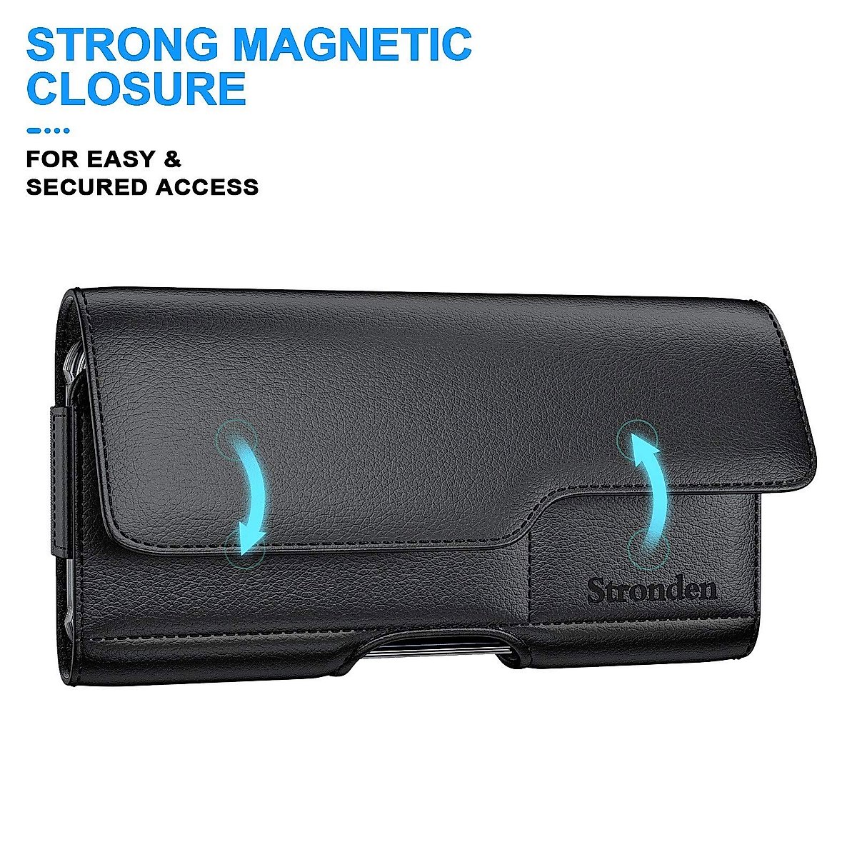 Stronden Holster for Samsung Galaxy S24+ Plus, S23+ Plus, S23 FE, S22 Plus, S22 FE, S21 Plus, S20 Plus, S21 FE, S20 FE, S10 Plus - Leather Belt Case with Belt Clip/Loop (Fits Slim Case Only)