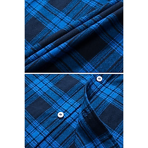 MAGCOMSEN Men's Fall Shirts for Men Button Up Flannel Shirts Long Sleeve Plaid Shirts Winter Shirts Casual Shirts Orange,2XL