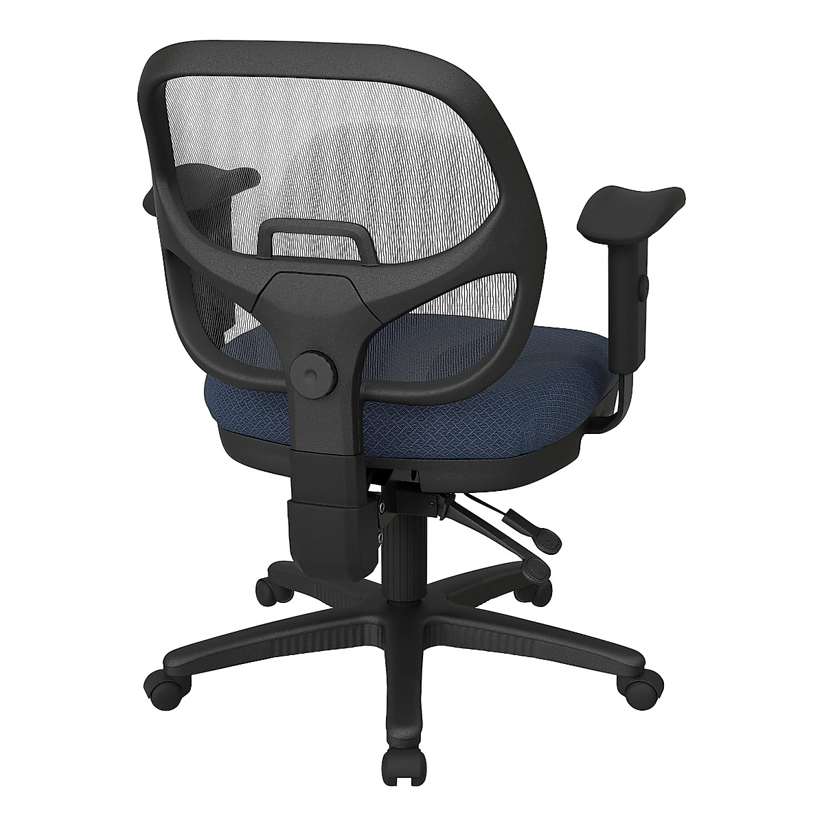 Office Star ProGrid Back Ergonomic Adjustable Office Task Chair with Built-in Lumbar Support and Padded Arms, Interlink Flint