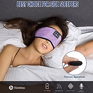 MUSICOZY Sleep Headphones Bluetooth Headband, Wireless Music Sleeping Headphones Mask Earbuds IPX6 Waterproof for Side Sleepers Workout Running Insomnia Travel Yoga Cool Gadgets Tech Unique Gift 2 Pcs