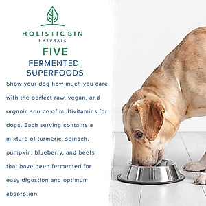 Canine Fermented Farm Superfood Dog Supplement | Vitamin & Mineral Rich Blend Packed with Dog Digestive Enzymes and Probiotics | Fermented Spinach, Pumpkin, Blueberry, Beets, & Turmeric for Dogs