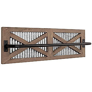 Autumn Alley Farmhouse Rustic Towel Rack Holder - Wood Towel Rack - Farmhouse Towel Holder for Rustic Bathroom and Farmhouse Kitchen Style Décor - 24" Wall Mounted, Rustic Brown