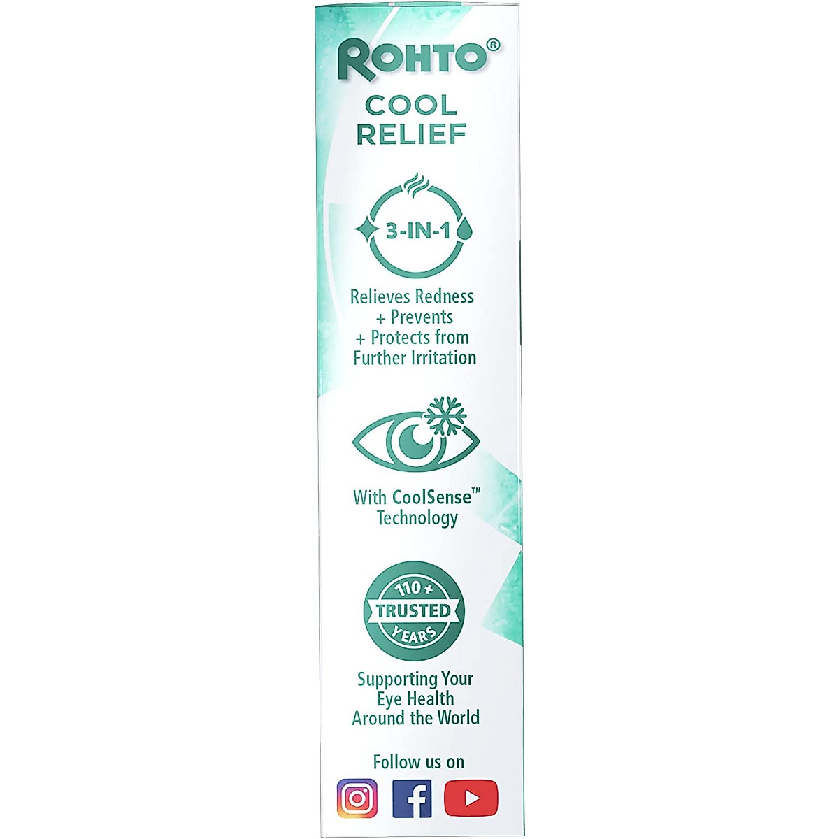 Rohto Cool Cooling Eye Drops, Dual Action, 0.4 Ounces each (Pack of 7)