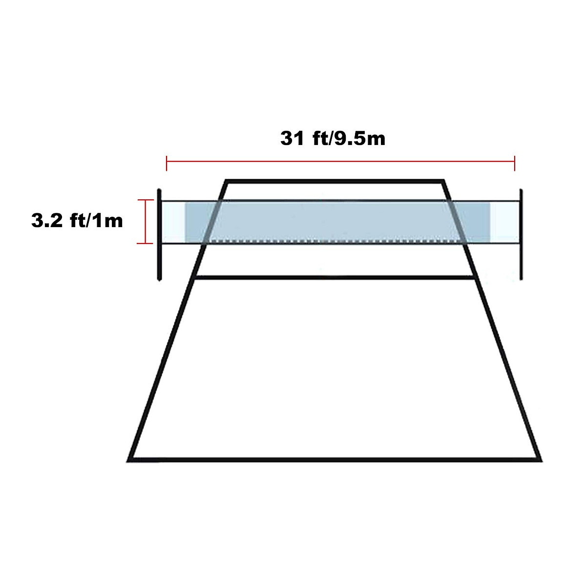 Forestfish Volleyball Net for Garden Backyard Beach Outdoor Sports,31 Feet x 3.2 Feet