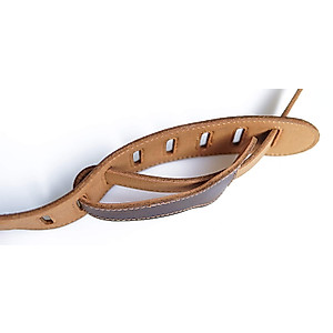 Jeereal Full Grain Genuine Padded Leather Guitar Strap (2.75inches Width) for Electric, Acoustic, and Bass Guitars (Red Brown)