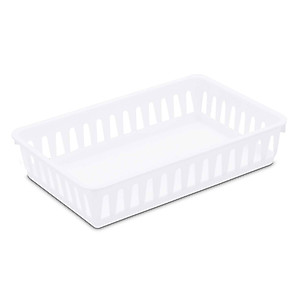 Sterilite 16068024 Storage Tray, White, 24-Pack