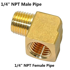 MCAMPAS 90 Degree Elbow Connector Adapter for Olympian Wave Heater, Fire Pits ,BBQ Grills.1/4" NPT Male x 1/4" NPT Female & 3/8" Female Swivel Flare x 3/8" Male Flare