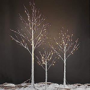 AAMNA White Birch Tree Floor Lamps for Living Room Modern Led Christmas Simulation Tree Standing Lights Living Room Bedside Bedroom Romantic Decoration