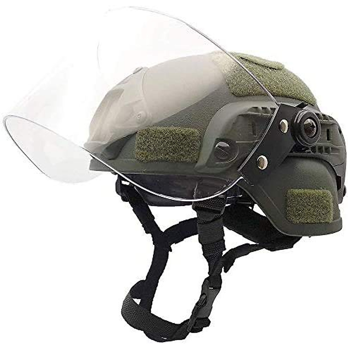 LEJUNJIE Tactical Fast Helmet with Clear Face Shield Sliding Goggles for Airsoft Paintball CS Games Outdoor Sports.