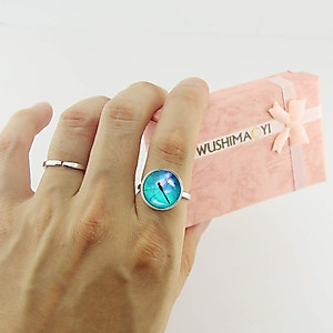 WUSHIMAOYI Dragonfly Vintage Style Ring Dragonfly Ring Silver Jewelry Vintage Ring Insect Ring Friendship Ring Unique ring gifts for women