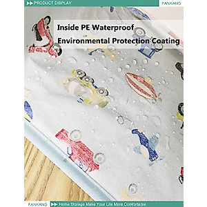 FANKANG Square Nursery Hamper Storage Bins Canvas Laundry Basket Foldable with Waterproof PE Coating Storage Baskets Gift Baskets for Children, Office, Bedroom, Clothes（Square-Car ）