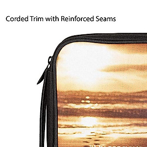 Footprints Golden Brown Large Print Nylon Zippered Bible Case Cover