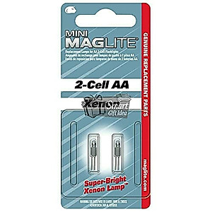 Maglite Replacement Lamps for 2-Cell AA Mini Flashlight, 2-Pack