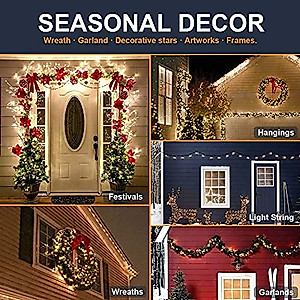 Booda Brand Siding Hooks (50 Pack), Heavy Duty Stainless Steel Vinyl Siding Hangers, Low Profile No Hole Siding Clips for Hanging Lights Wreath Decorations Outdoor