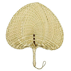 AUEAR, Natural Raffia Hand Fans Handmade Handheld Weaving Fan Wedding Palm Leaf Hand Fan for Summer Cooling Farmhouse Wall Party Home Decoration (Chinese Style A)