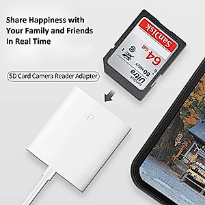 [Apple MFi Certified] SD Card Reader for iPhone, wamaxlink Lightning to Memory Card Reader for Camera and Drone, Trail Camera Viewer SD Card Adapter Compatible for iPhone 14 13 12 11 XS XR X 8 7 iPad
