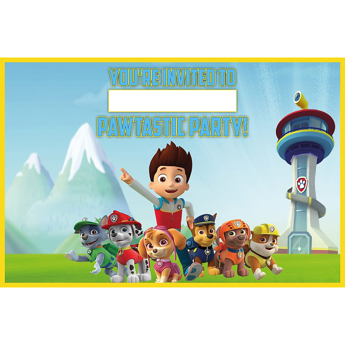 30x Paw P Birthday Invitations and Envelopes – Fill-in Happy Birthday Party Invitations for Kids, 6X4 Inches, Postcard Style